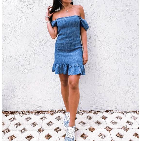 BiBi | Dresses | New Bibi About Last Night Smocked Dress In Blue | Poshmark
